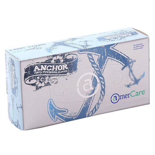 AmerCare X-Large Anchor Vinyl Latex Free Powdered Glove