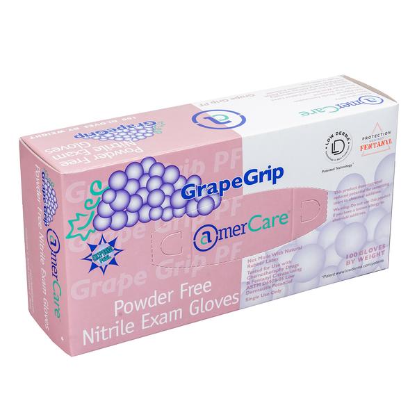 AmerCare Grape Grip Medium Latex Free Powder Free Nitrile Exam Glove 600-2
