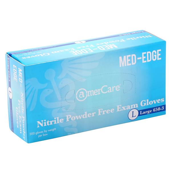 AmerCare Med-Edge Large Latex Free Powder Free Nitrile Exam Glove 650-3