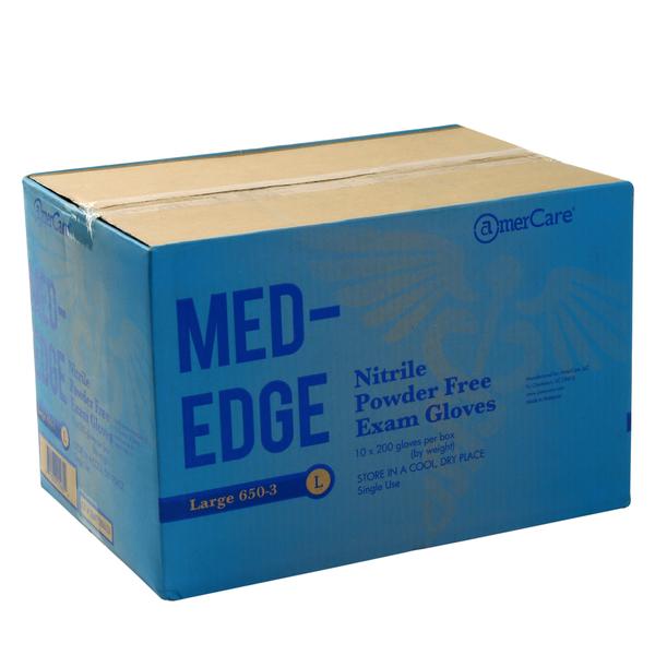 AmerCare Med-Edge Large Latex Free Powder Free Nitrile Exam Glove 650-3