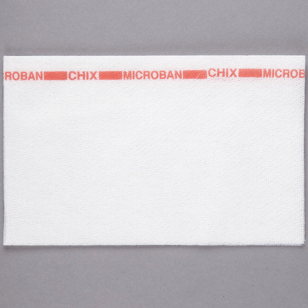Chicopee 8250 Chix 13" x 24" White / Red Medium-Duty Microban ...