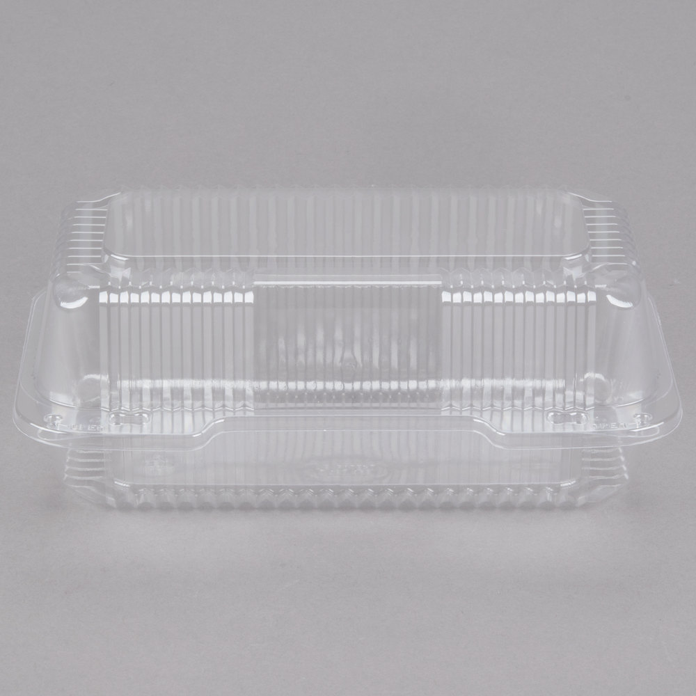 Dart StayLock Clear Hinged Plastic 9" Medium Oblong Container C35UT1