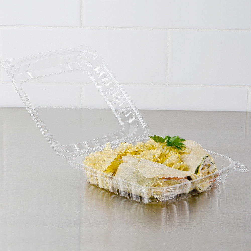 Dart Dart ClearSeal Hinged Lid Shallow Plastic Container C89PST1