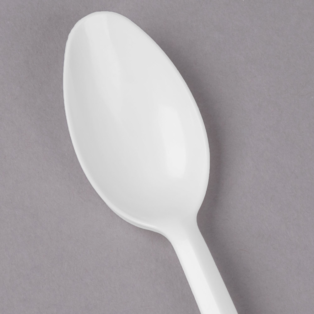 Dart Bonus® SO8BW 8" White Plastic Soda / Milkshake Spoon