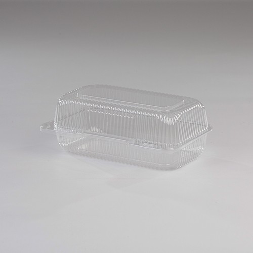 Detroit Forming LBH-523 Clear OPS Plastic Hinged Locking Lid Food Container