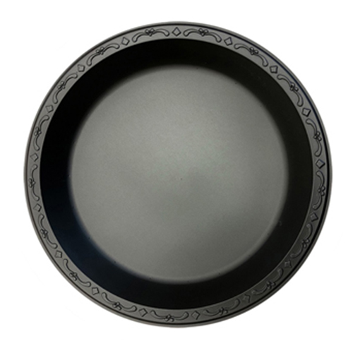 Ecopax 9" Pebble Plate MFPP Black 1-Compartment