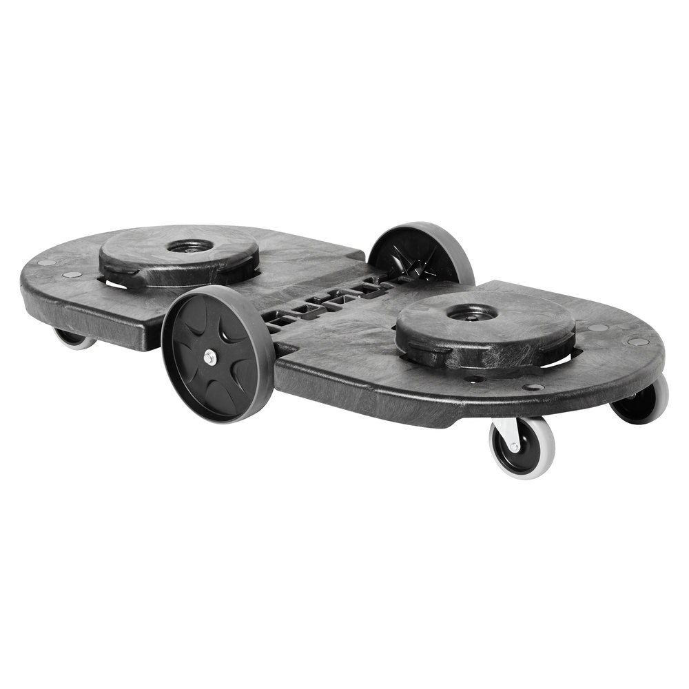 Rubbermaid FG264600BLA Black Brute Tandem Dolly for 44 Gallon Containers