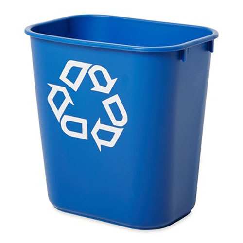 Rubbermaid FG295673BLUE 28 Qt. / 7 Gallon Blue Recycling Rectangular ...