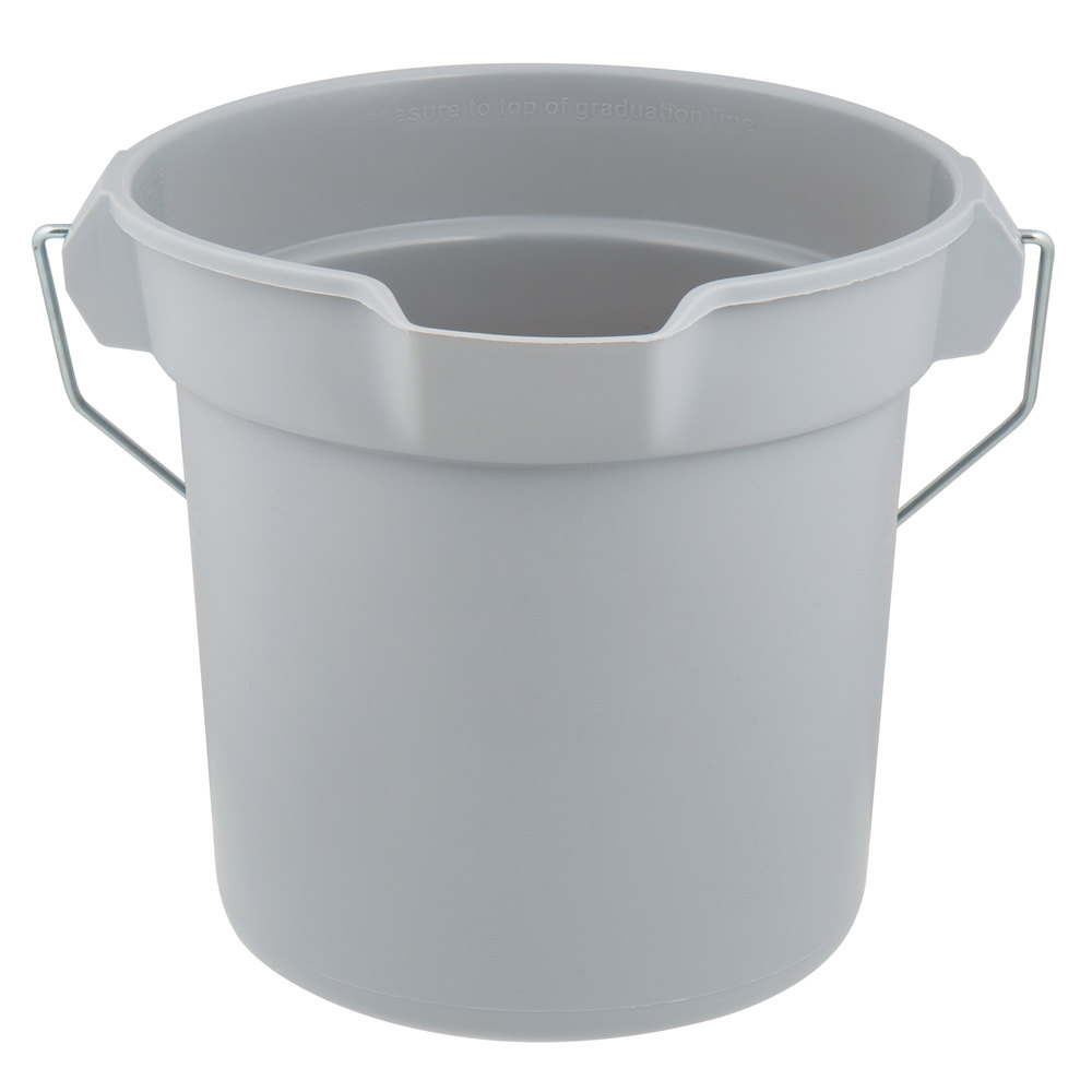 Rubbermaid FG296300GRAY BRUTE 10 Qt. Gray Round Bucket