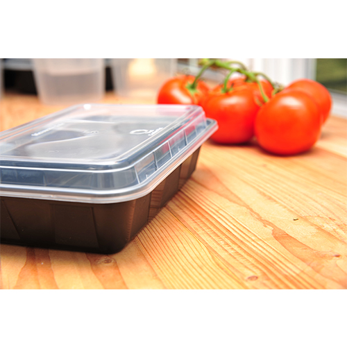 28 oz. Black 8.7" x 6" x 2" Rectangle Microwavable Heavy Weight ...