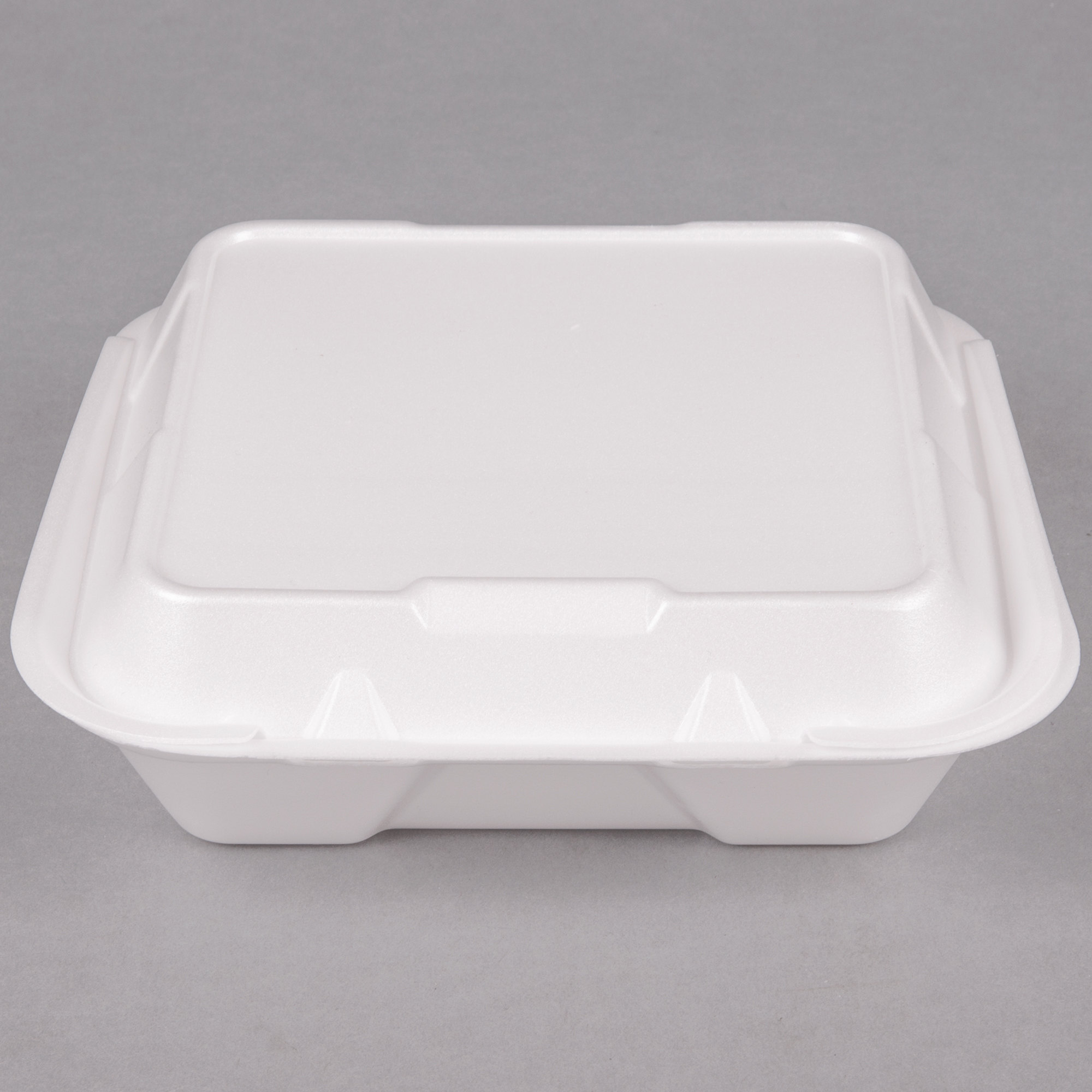 Genpak SN200-WHT 9 1/4" x 9 1/4" x 3" White Large 1-Compartment Foam ...