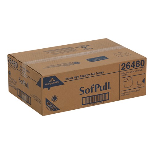 GP PRO SofPull® High-Capacity Recycled Paper Towel Roll, Brown 26480