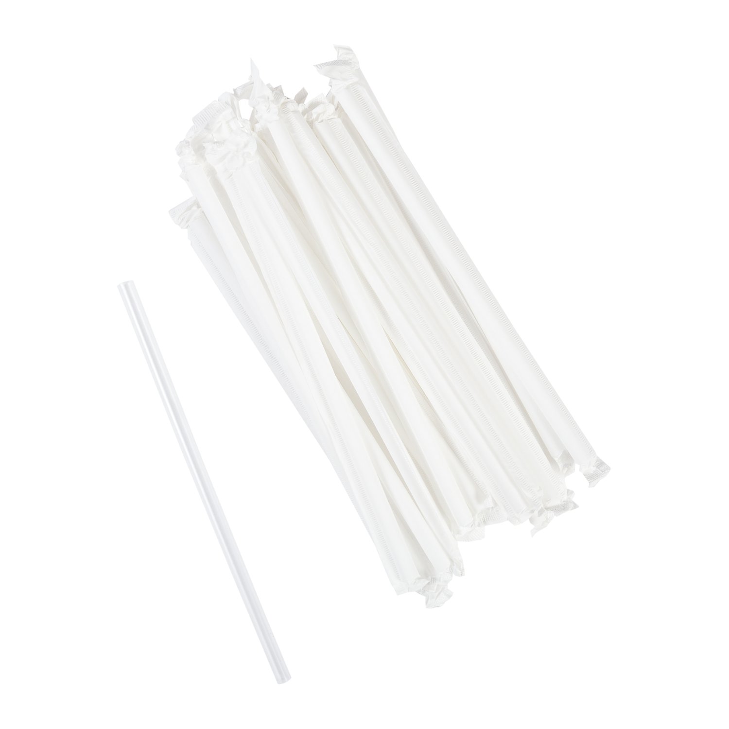 AmerCare Royal 7.75", Giant Clear Wrapped Plastic Straw STNGT1970705