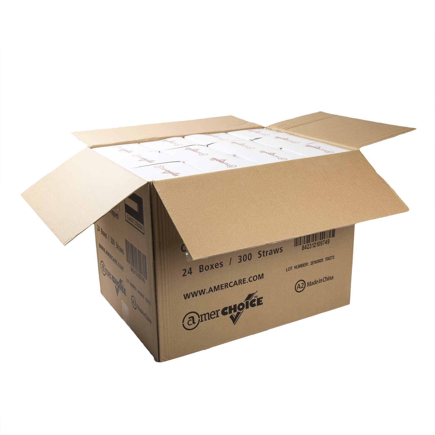 AmerCare Royal 7.75", Giant Clear Wrapped Plastic Straw STNGT1970705