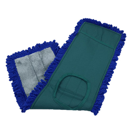 Fringed Microfiber M850036 36" Blue Dust Mop with Canvas Backing