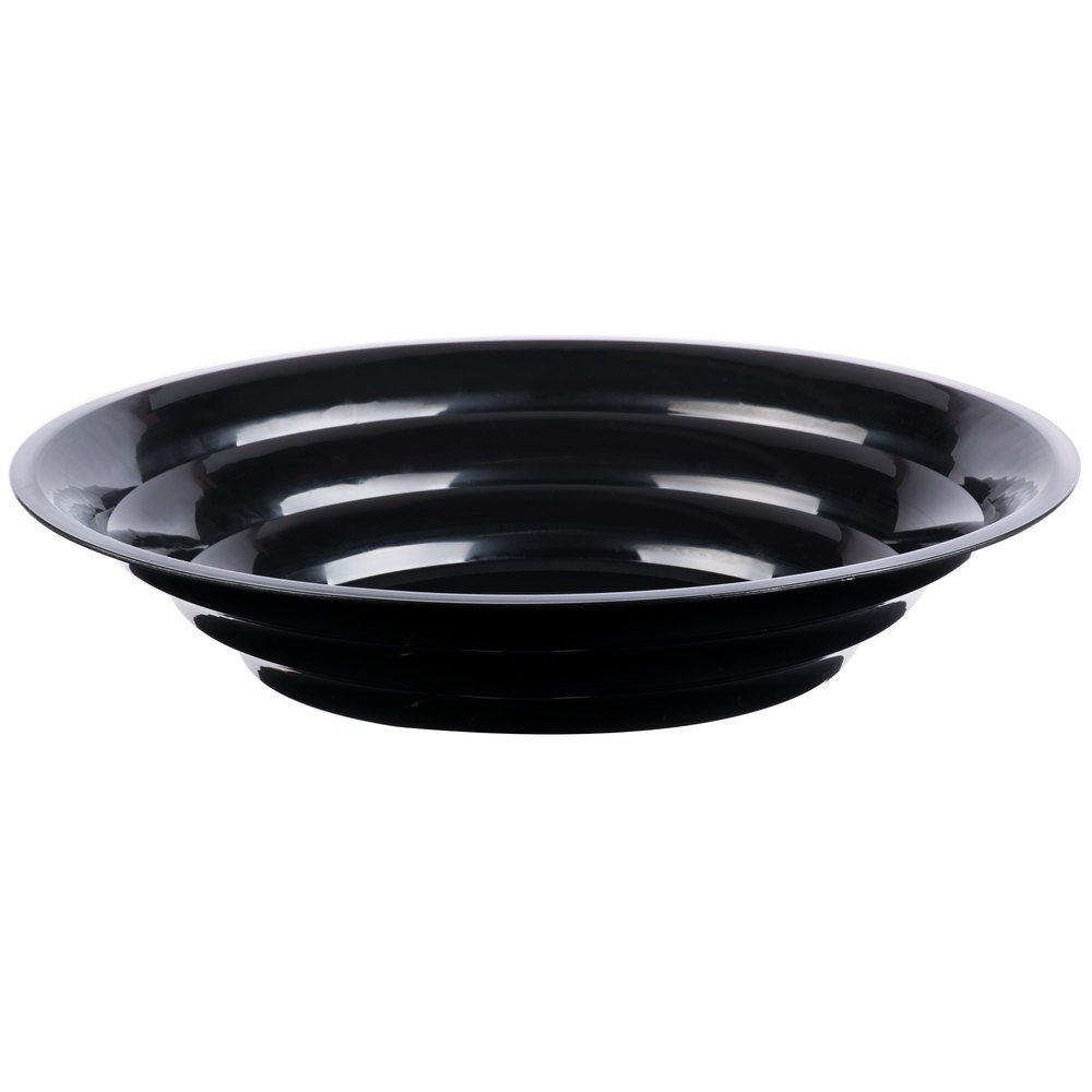 Fineline LPB1280PP.BK ReForm 80 oz. Black Low Profile Plastic Catering Bowl