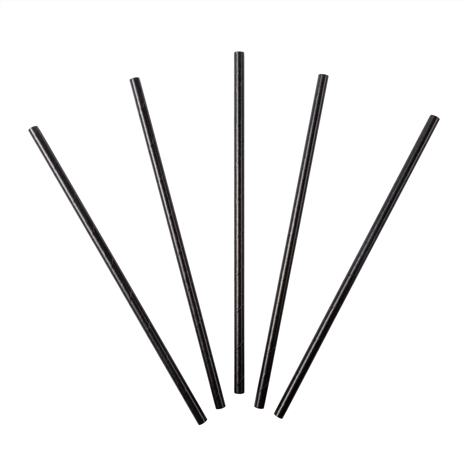 AmerCare Royal 7.75" Unwrapped Black Paper Straw
