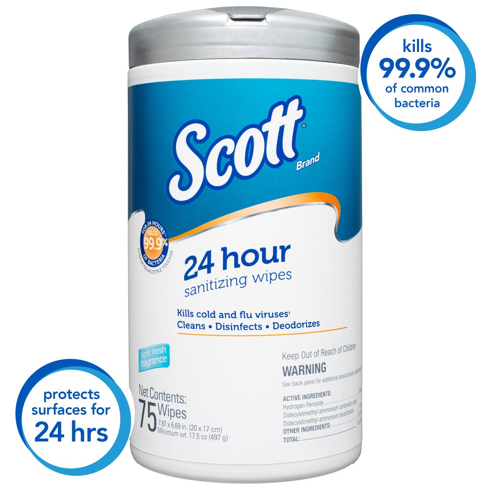 Scott® 24 Hour 75 Count Sanitizing Wipes