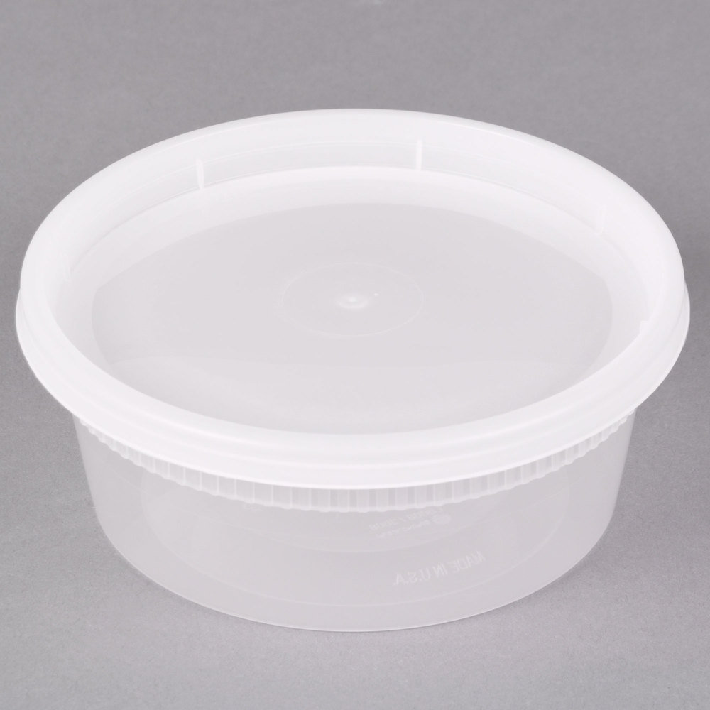 Pactiv YL2508 8 oz. Translucent High Heat Round Deli Container Combo Pack