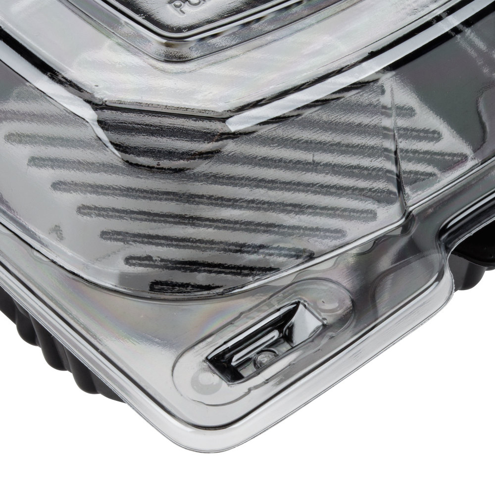 Polar Pak 29567 5" x 5" PET Black and Clear Hinged Take-out Container