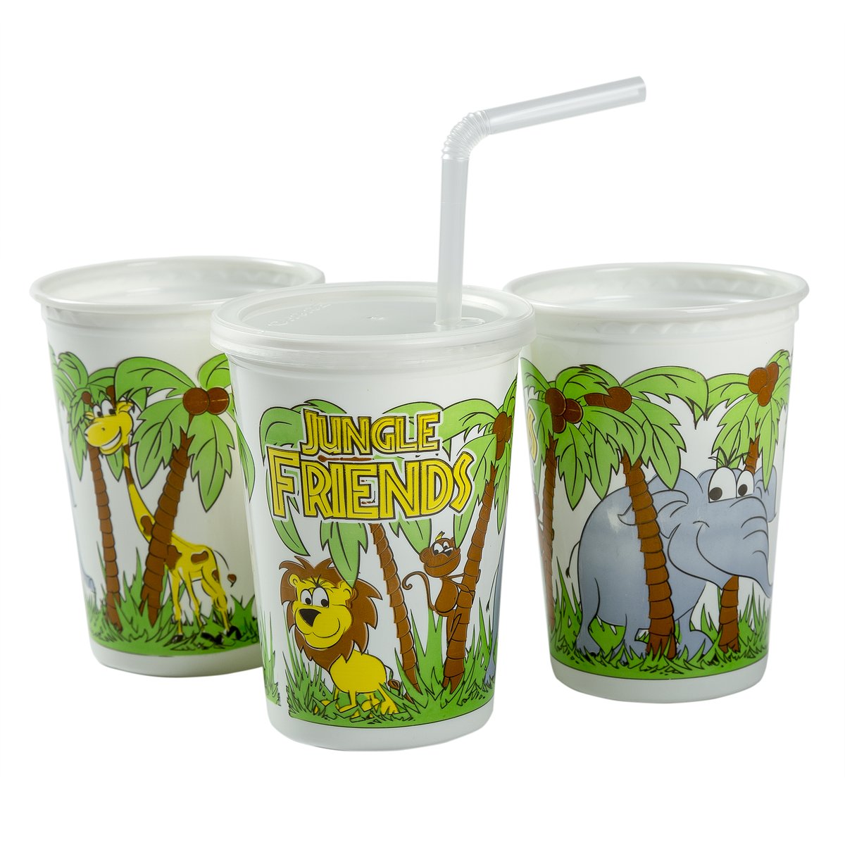 Amercare Royal 12 oz Jungle Theme Kids Cup Combo with Clear Lid and ...