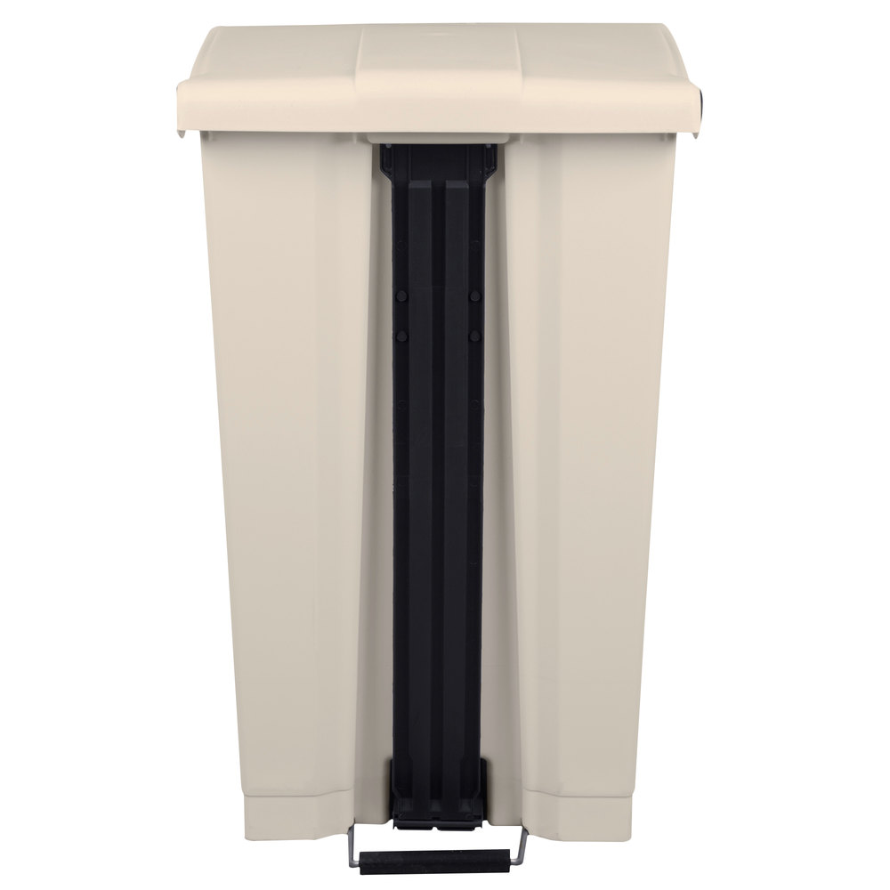 Rubbermaid FG614600BEIG Beige Rectangular Plastic Mobile Step-On Container