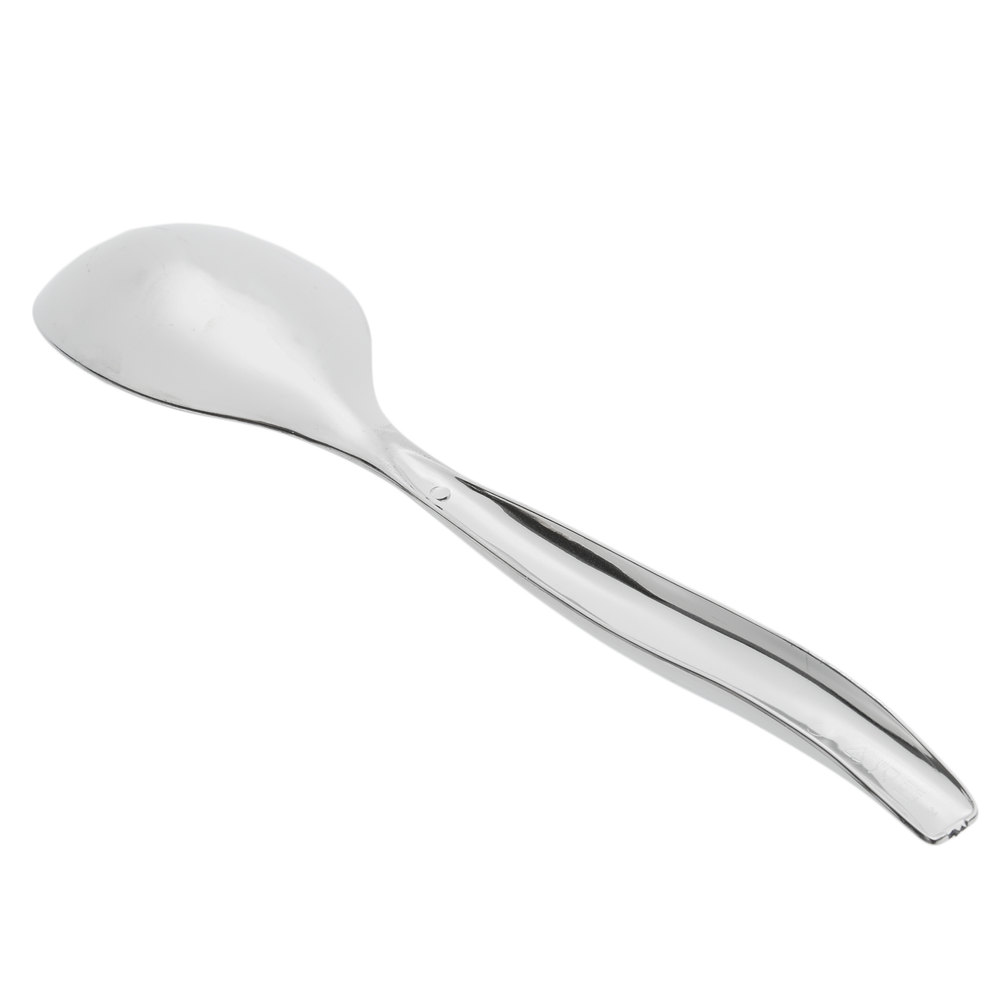 Sabert 10" Disposable Silver Plastic Serving Spoon UM72S