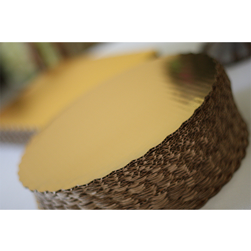 Southern Champion 6" Scalloped Metallic Gold Cake Circle